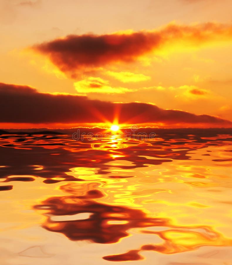 Sunset scene stock image. Image of dusk, landscapes, mirror - 5642459