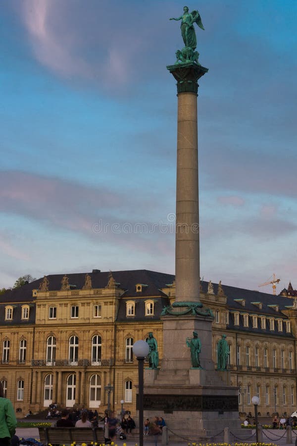 Big Pillar Stuttgart Germany at Dawn Editorial Photo - Image of scenic ...