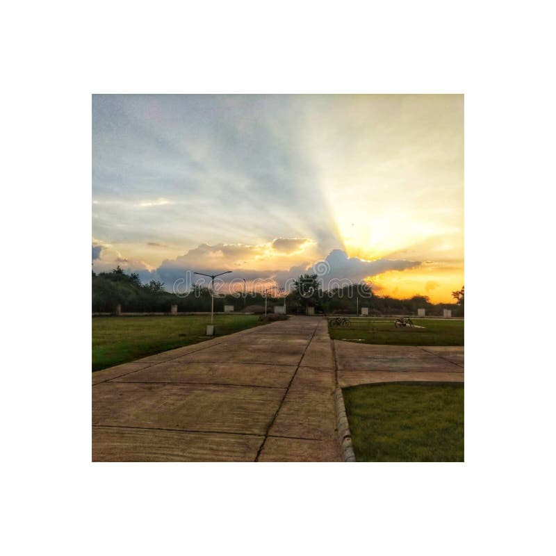 Sunset Scene from the Walking Path in IIT KANPUR Stock Image - Image of ...