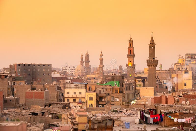 Sunset Scenery At Cairo Egypt Stock Photo - Image of skyline, cityscape ...