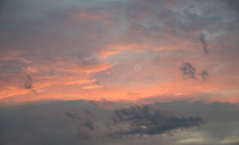 Sunset Scenery, Soft Grey and Pink Clouds, Horizontal Background Stock ...