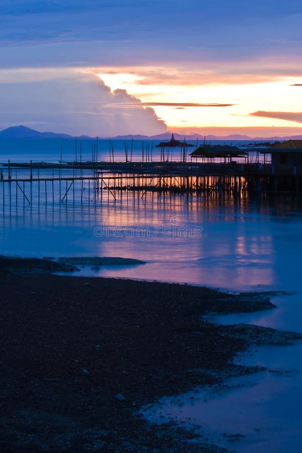 Blue mystic sunset II stock image. Image of firey, landscape - 35755