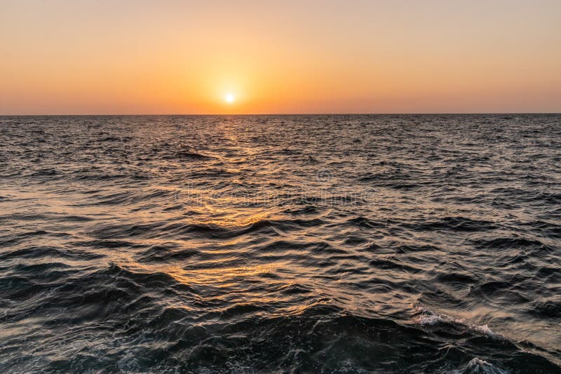 Sunset at the Sea in Jeddah, Saudi Arab Stock Image - Image of evening ...