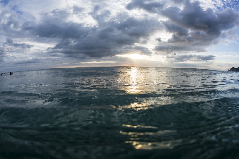 Sunset at Sea Level stock photo. Image of storm, ocean - 43864514