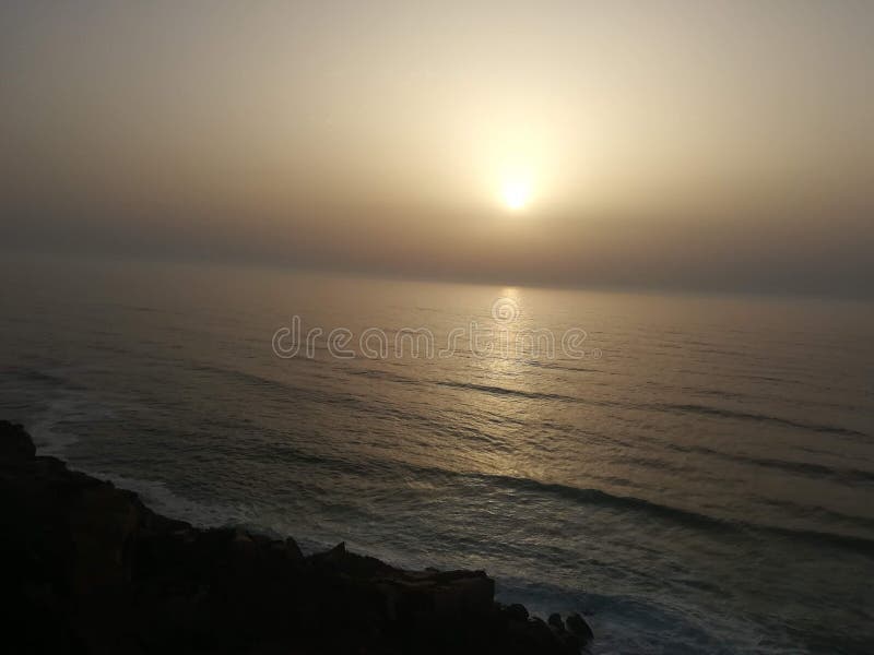 Sunset sea stock image. Image of overlooking, ocean - 175612381