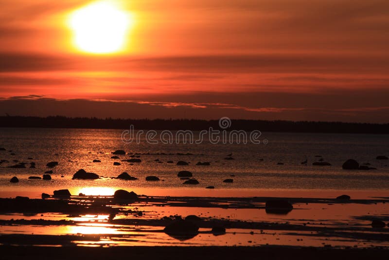 Beach Sunset @ Isle of Arran, Scotland Stock Image - Image of beautiful ...