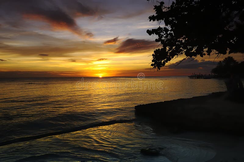 Sunset by the Sea stock photo. Image of jetty, sunset - 50481360
