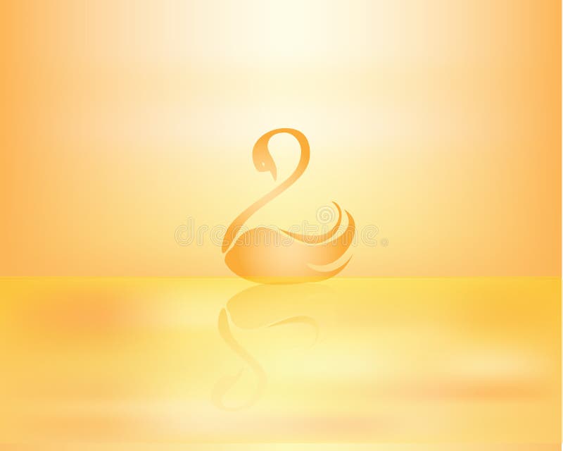 Sunset in sea with swan stock illustration. Illustration of season ...