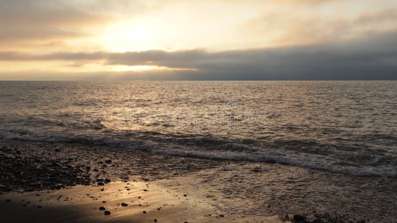 Sunset on the Sea Timelapse, Clouds Float Over the Shore, Ocean ...