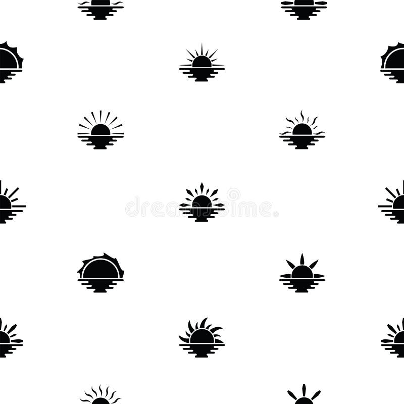 Sunset Seamless Pattern Background Icon Stock Vector - Illustration of ...