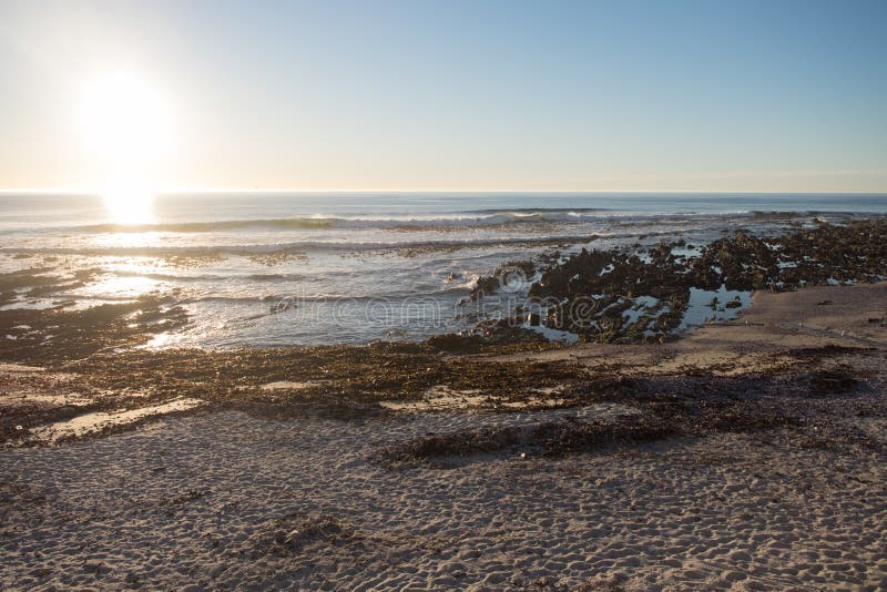 Sunset on Seapoint Beach in Cape Town Stock Photo - Image of dawn ...