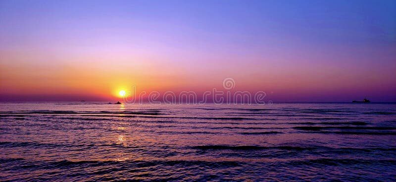 Seaside Sunset Sunset Sea Level Waves Sunset Sunset Sunset Stock Image ...