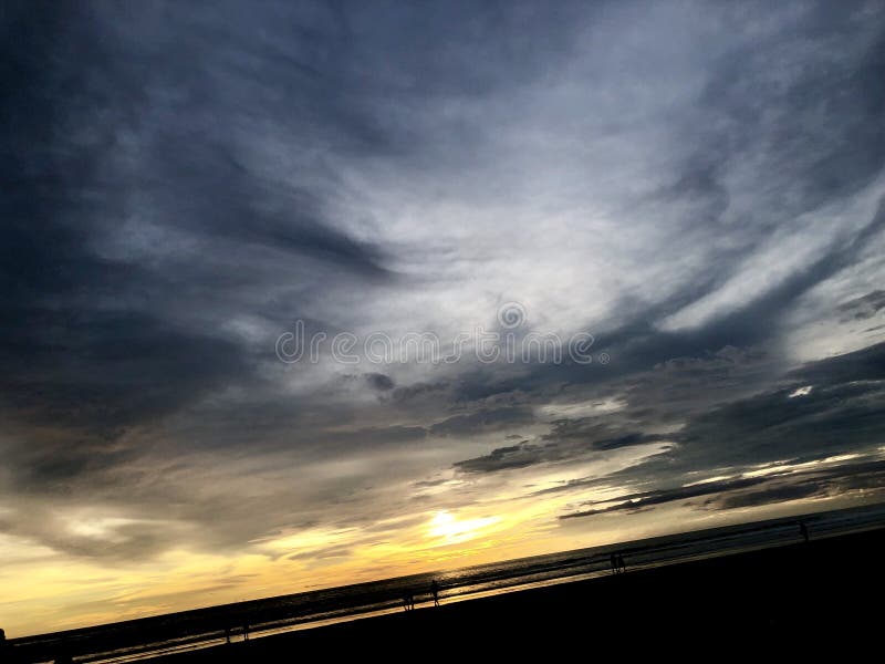 Sunset Seen from the Beach. it is Very Beautiful. Beach Sunset. Stock ...