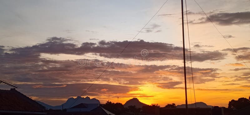 Sunset Seen from the Roof of the House Stock Image - Image of sunset ...