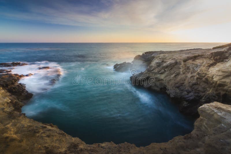 Sunset at Sequit Point stock photo. Image of formation - 124228466