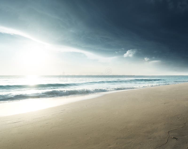 Sunset on Seychelles beach stock photo. Image of seascape - 62454546