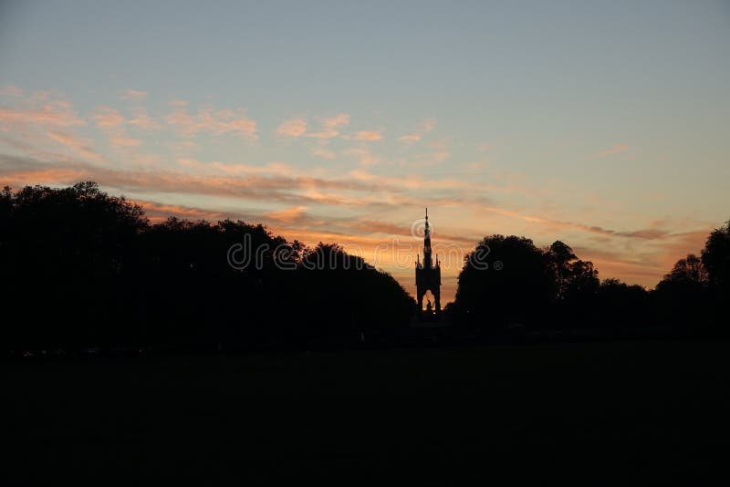 Sunset Shadow Clear Sky Little Cloud Building Shadow Stock Image ...