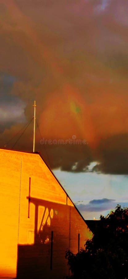 Sunset with shadow stock photo. Image of buildings, yellow - 157529638