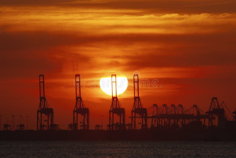 The Sunset of Shekou Container Terminals 1 July 2006 Stock Photo ...