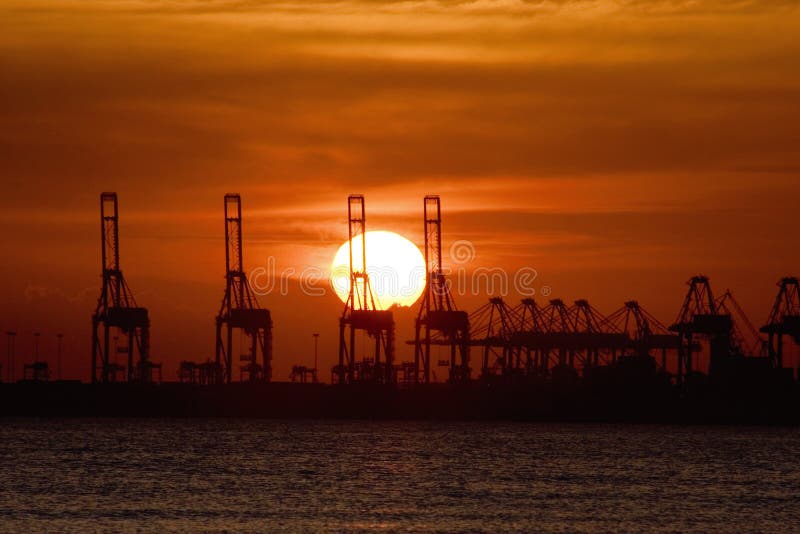 The Sunset of Shekou Container Terminals 1 July 2006 Stock Photo ...