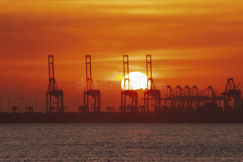 The Sunset of Shekou Container Terminals 1 July 2006 Stock Image ...