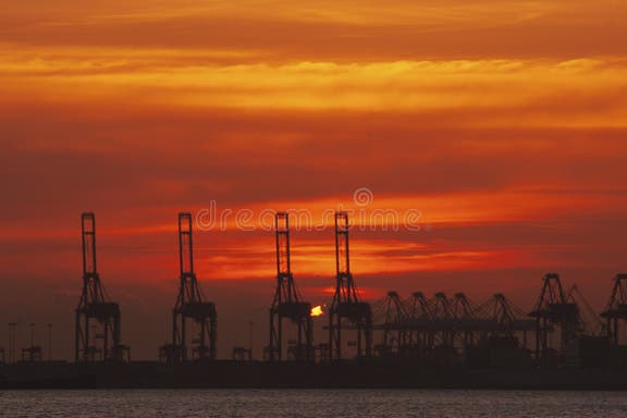 The Sunset of Shekou Container Terminals 1 July 2006 Stock Photo ...