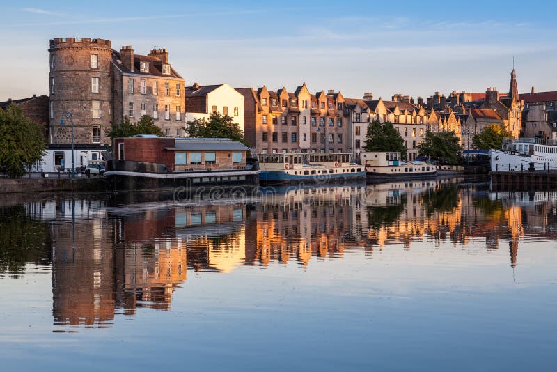 Sunset in the Shore, Leith, Edinburgh. Stock Image - Image of water ...