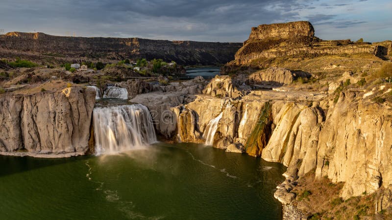 Sunset on Shoshone Falls during a Low Water Year Stock Image - Image of ...