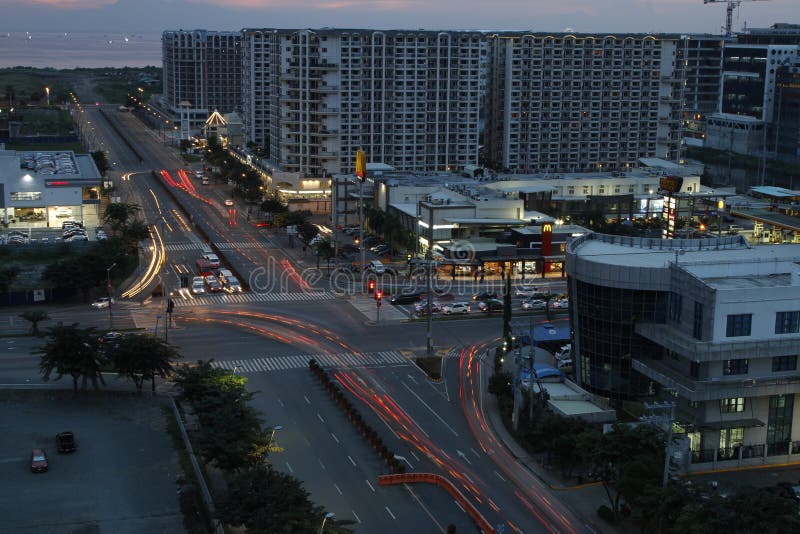 Sunset Shot of a Busy Intersection at Pasay City, Philippines Editorial ...