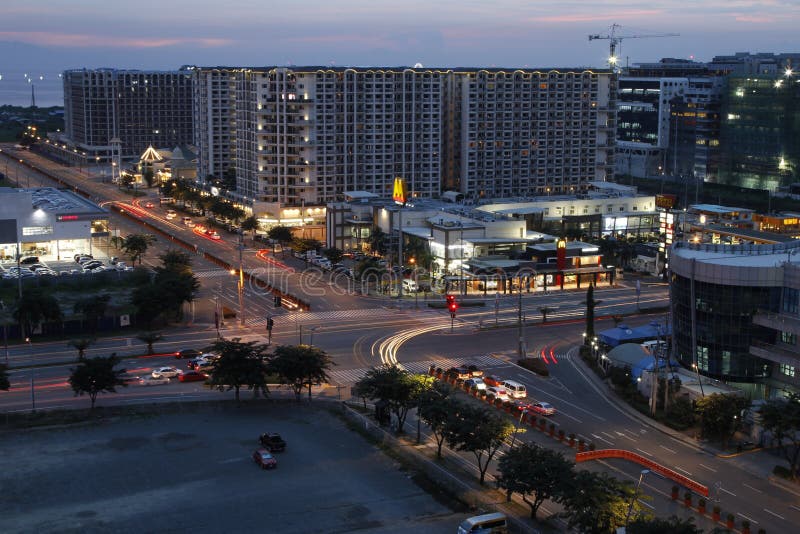 Sunset Shot of a Busy Intersection at Pasay City, Philippines Editorial ...