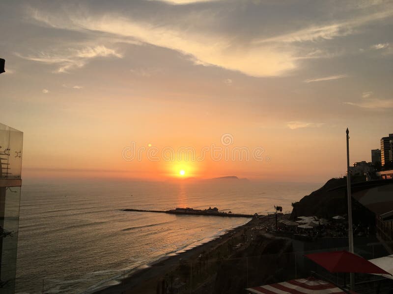 Sunset stock photo. Image of lima, waves, ocean, sunset - 139699616