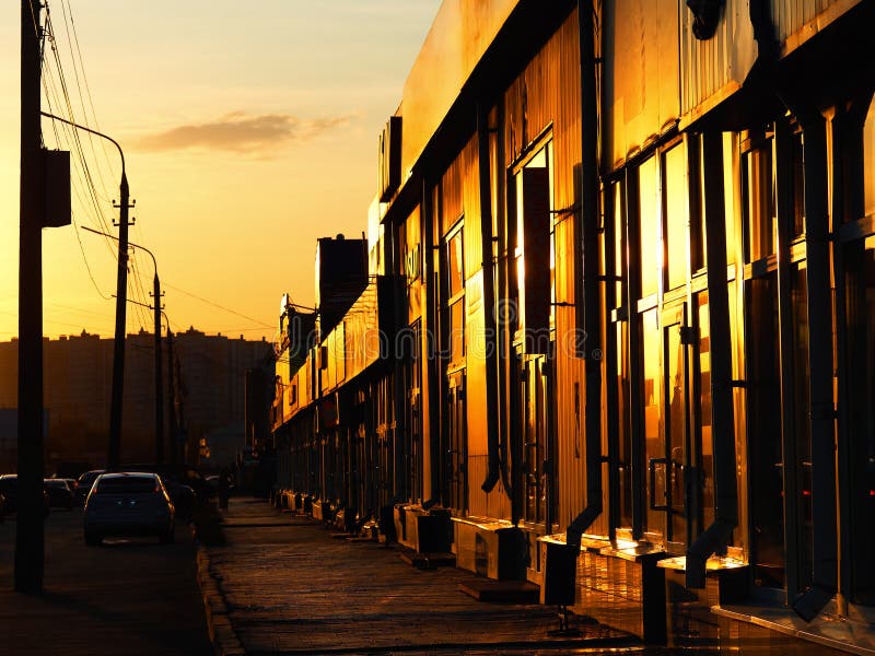 A Sidewalk At Sunset Crater Stock Image - Image of concrete, clouds ...