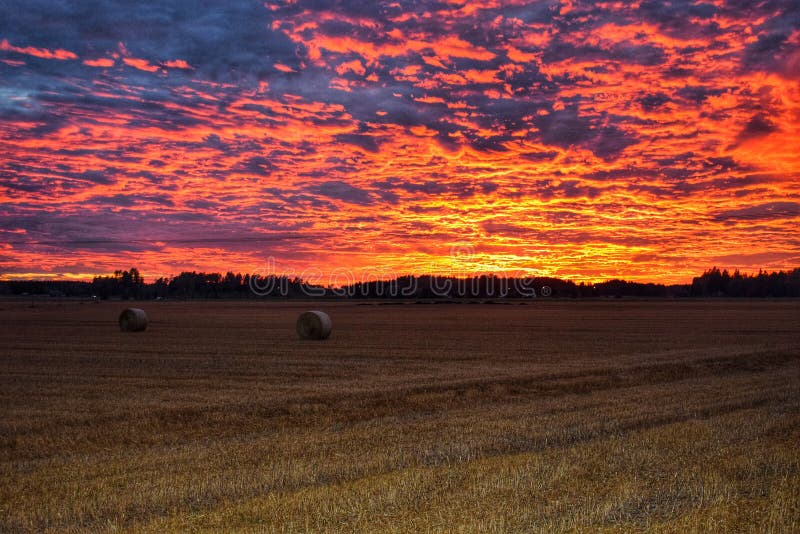 Sunset stock image. Image of clouds, dramatic, landscape - 76930431
