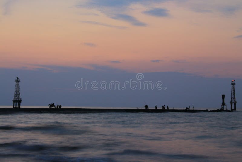 Dock and sunset stock image. Image of landscape, afternoon - 100442259