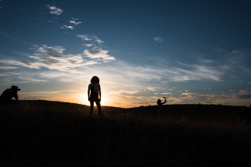 Sunset Silhouette Rural Scene Coast Dramatic Sky Stock Photo - Image of ...