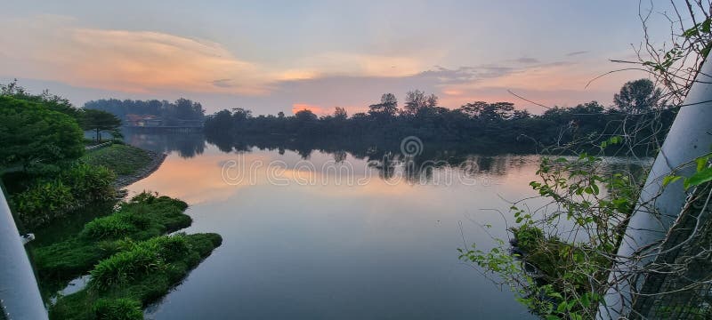 Sunset Singapore Evening Greenery Sky Stock Photo - Image of sunset ...