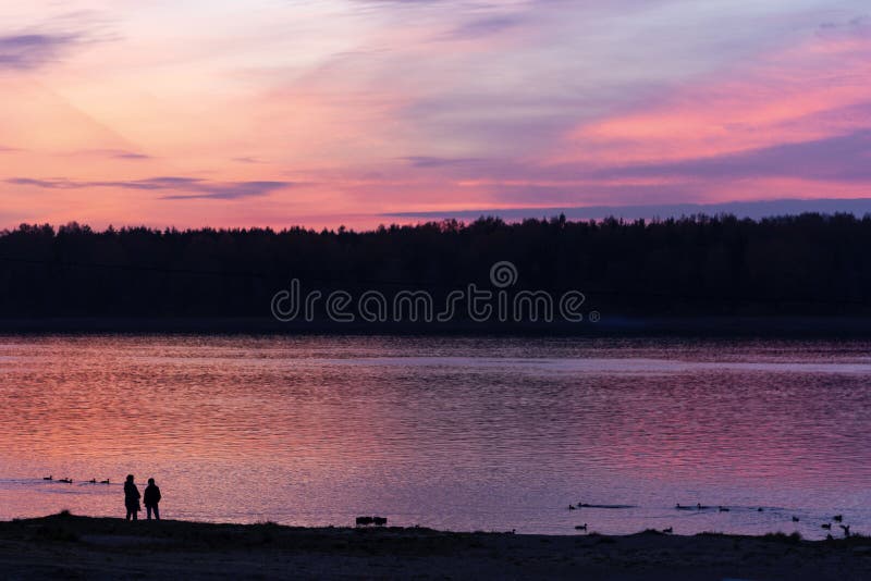 Sunset Skies Over the Water Editorial Photo - Image of scene, weather ...