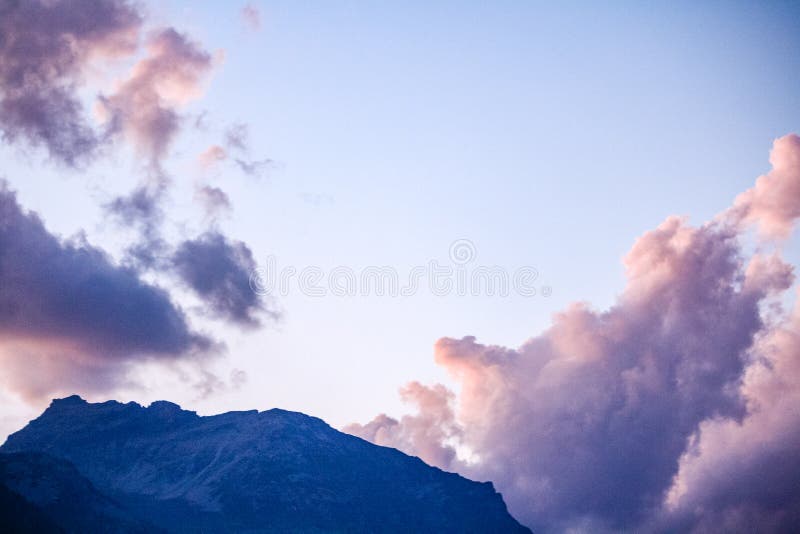 Sunset Sky in an Alpine Valley Stock Photo - Image of blue, landscape ...