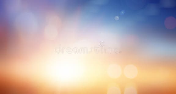 Beautiful Sunset Sky Panorama Background with Tiny Clouds, Light Rays ...