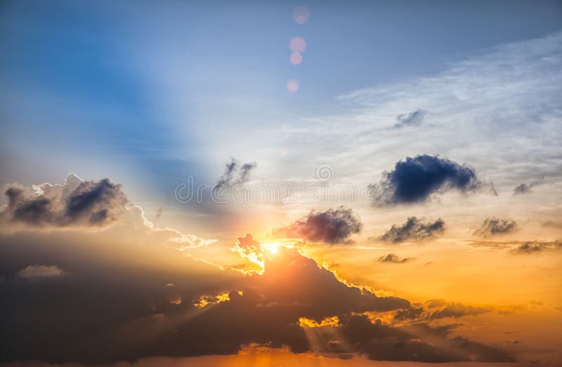 Sunset sky stock image. Image of background, cloud, atmosphere - 60026089