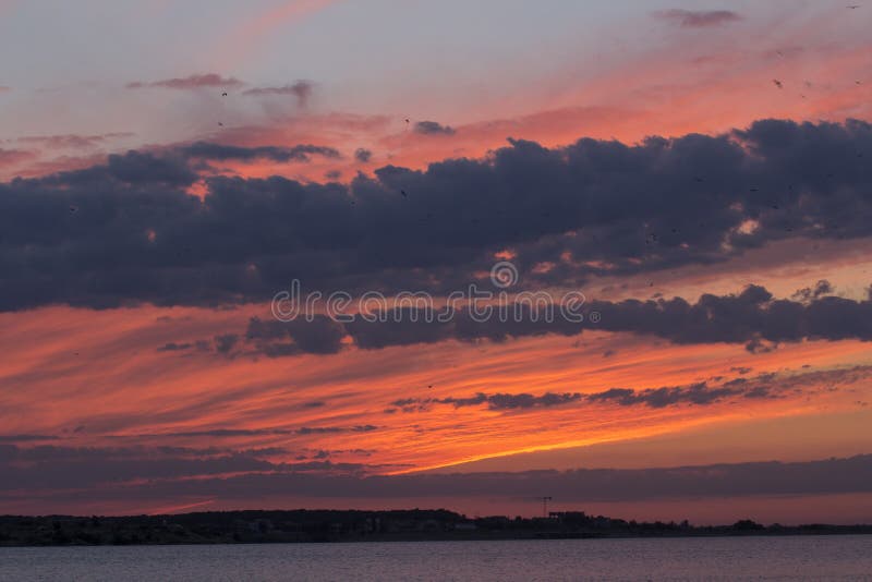 Sunset sky stock image. Image of place, lake, black, outdoor - 49966537