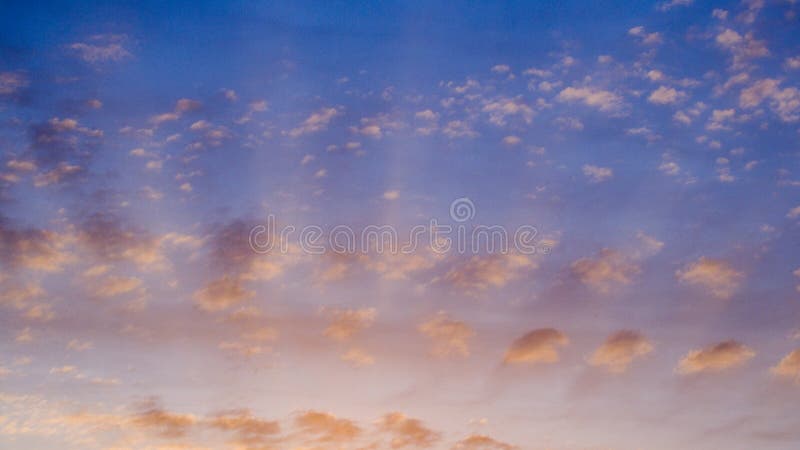 Sunset Sky with Blue and Orange Cloud Patterns Stock Photo - Image of ...