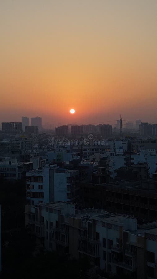 Sunset with Sky and Building Stock Photo - Image of building, sunset ...