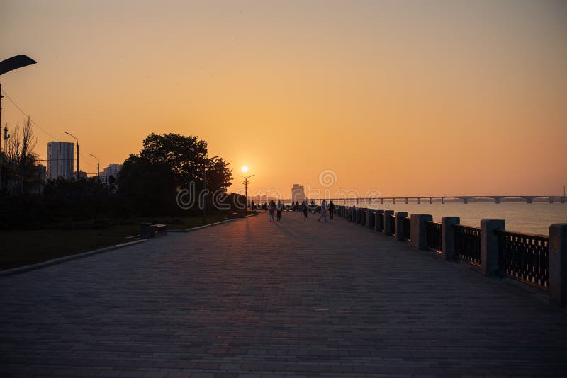 Sunset Sky with City in the Shadow Background Stock Image - Image of ...