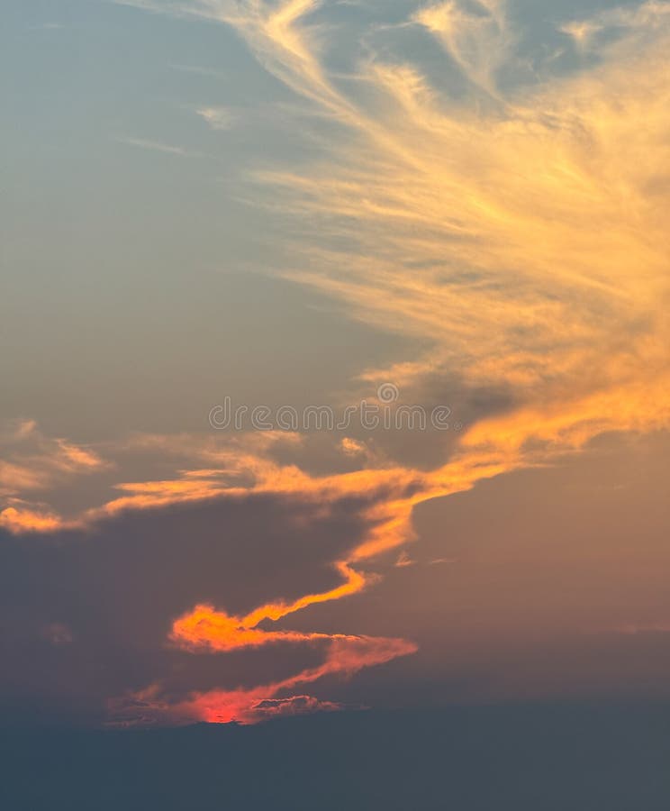 Sunset Sky with Clouds. Background Stock Image - Image of landscape ...