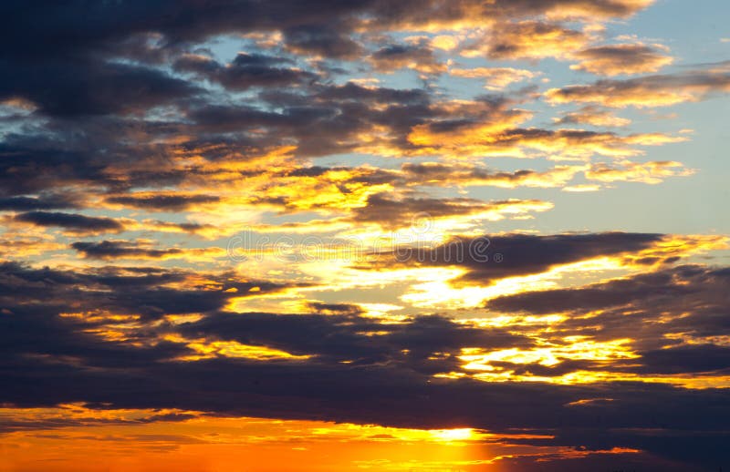 Sunset sky with clouds stock photo. Image of beautiful - 97289622