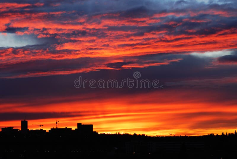 Sunset Sky and Clouds in Edmonton Stock Photo - Image of scenery ...