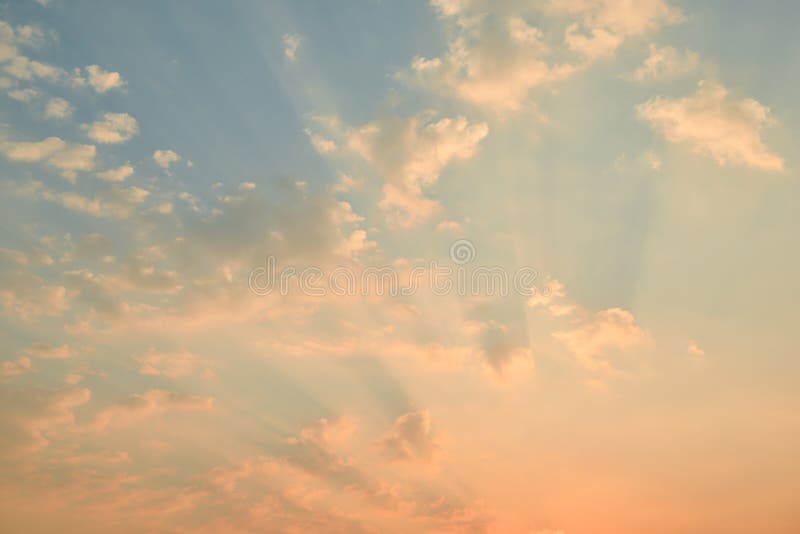 Sunset Sky with Clouds and Golden Light Stock Image - Image of ...
