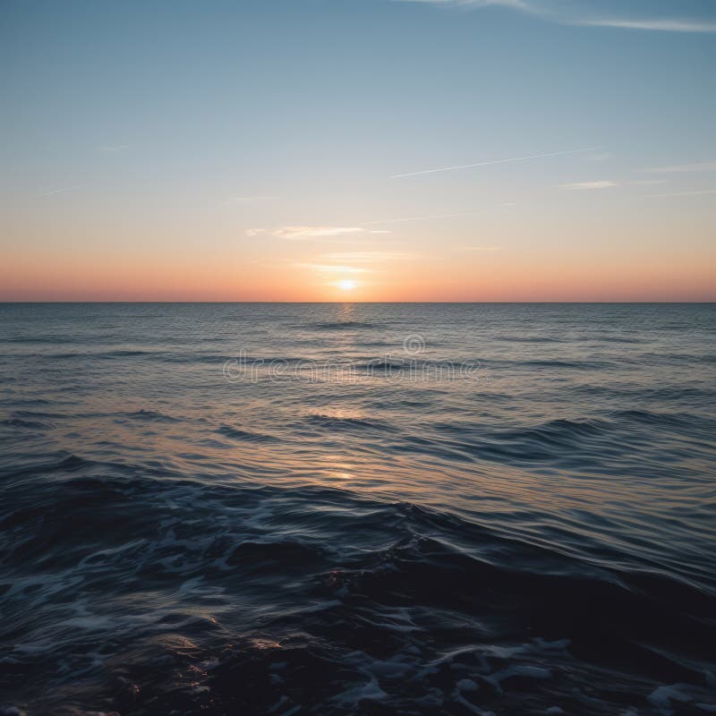 Sunset Sky with Clouds Over Ocean, Created Using Generative Ai ...