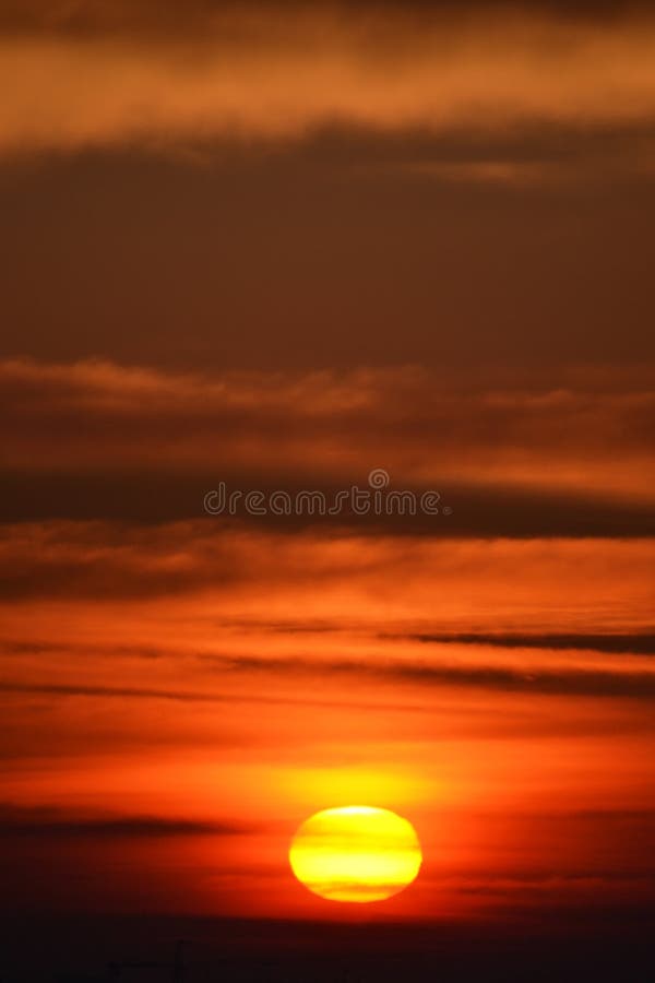 Orange and Yellow Sunset Sky with Clouds Stock Photo - Image of orange ...